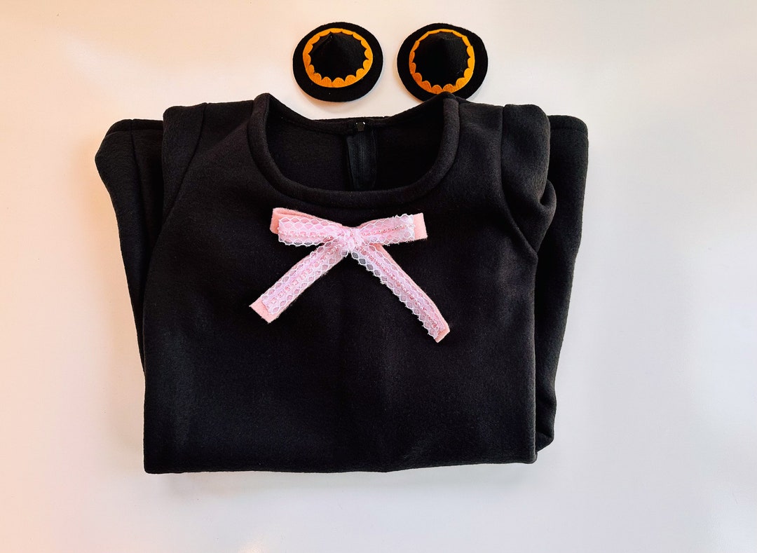 Anya From Spy Family Cosplay, Anya Baby Pink Ribbon Black Dress - Etsy