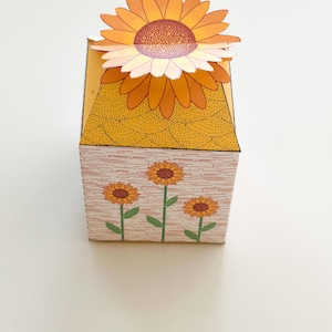 Sunflower Printable Box(pdf File), Sunflower Treat or Favor Box, Party ...