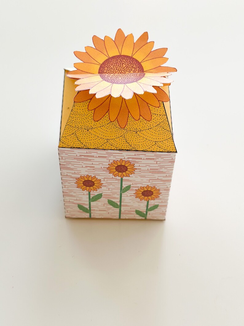 Sunflower Printable Boxpdf File Sunflower Treat or Favor - Etsy