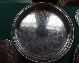 Vintage silver tray | Etsy