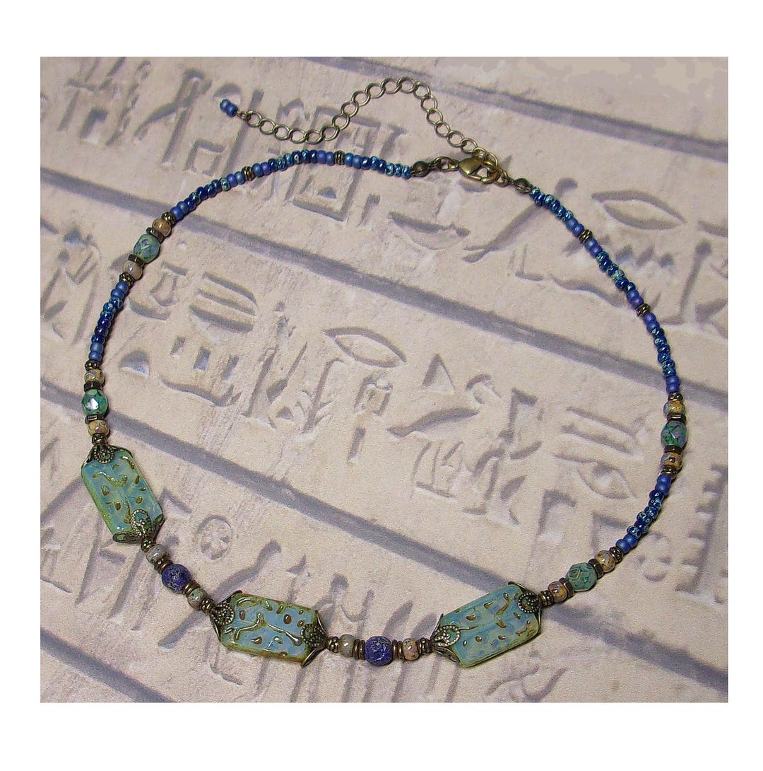 Antique Brass Glass Picasso Aqua Green Blue Opal Aquamarine Sand Brown ...
