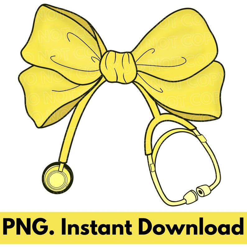 Nurse Bow Png | Yellow Nurse Bow Png | Nurse Png | Stethoscope Bow Png ...