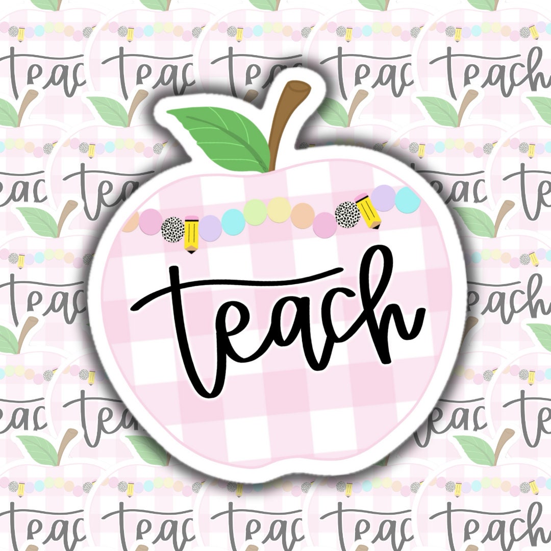 Teach Apple Sticker - Etsy