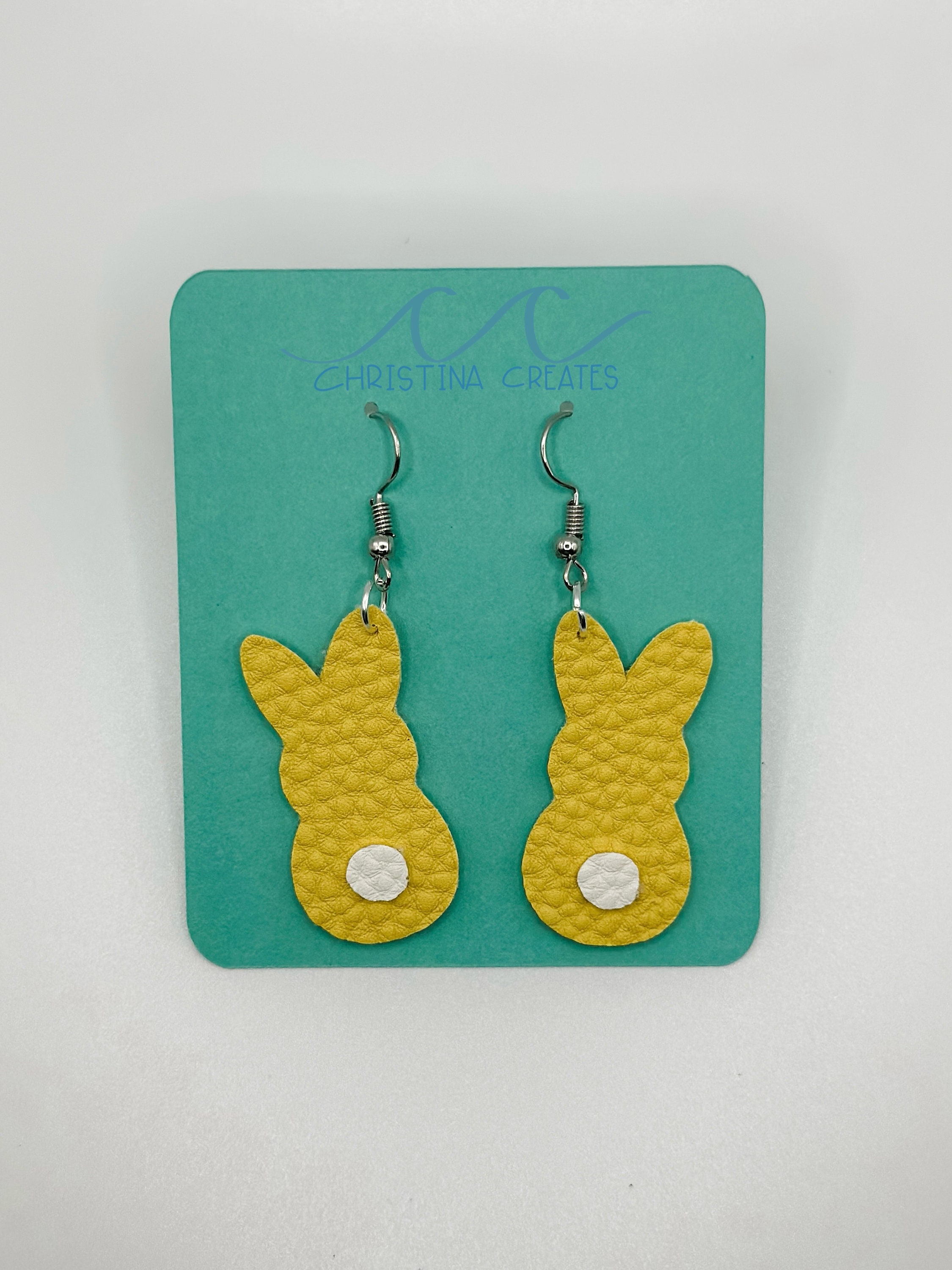 Easter Earrings, Easter Bunny Earrings, Easter Earrings Faux Leather, Lightweight Earrings ...