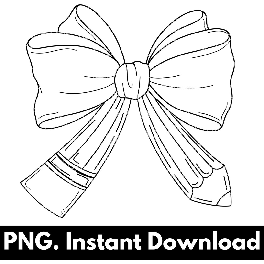 Teacher Pencil Bow Png | Teacher Bow Outline Png | Teacher Png | Pencil ...