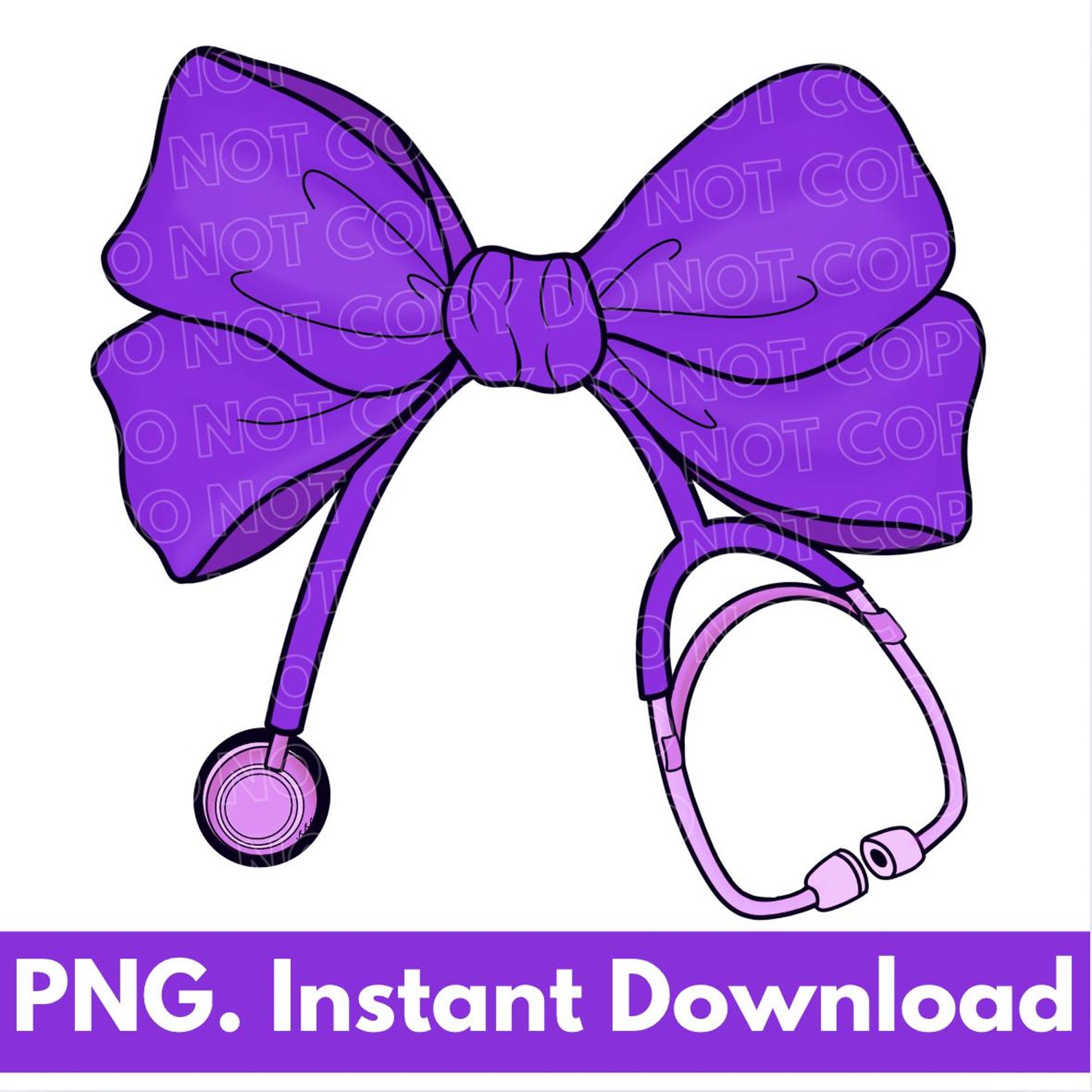 Nurse Bow Png | Purple Nurse Bow Png | Nurse Png | Stethoscope Bow Png ...