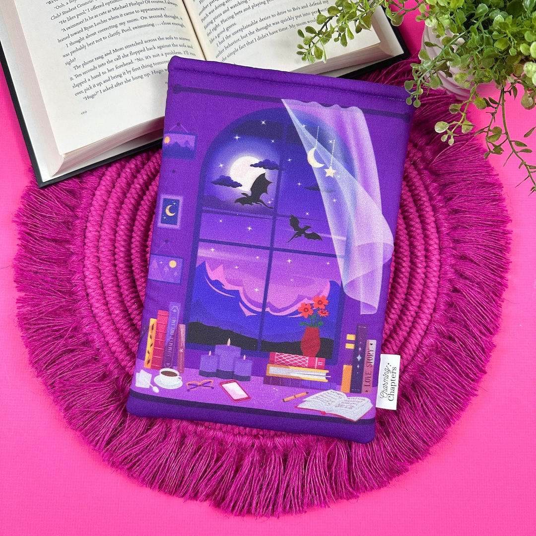 Fantasy Book Nook Book Cover, Bookish Gift for Her, Purple Dragon ...