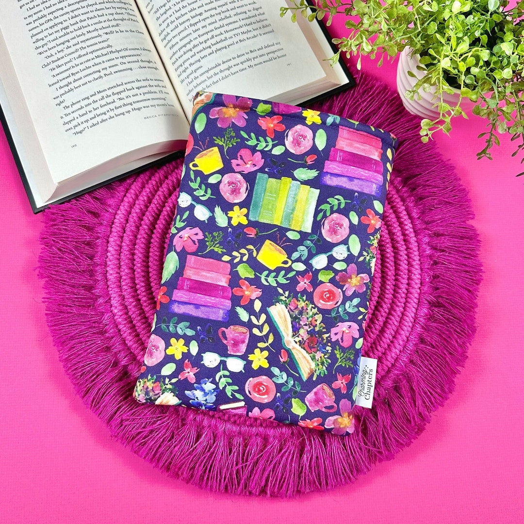 Floral Book Sleeve, Rainbow Book Cover, Reading Accessories, Book Lover ...