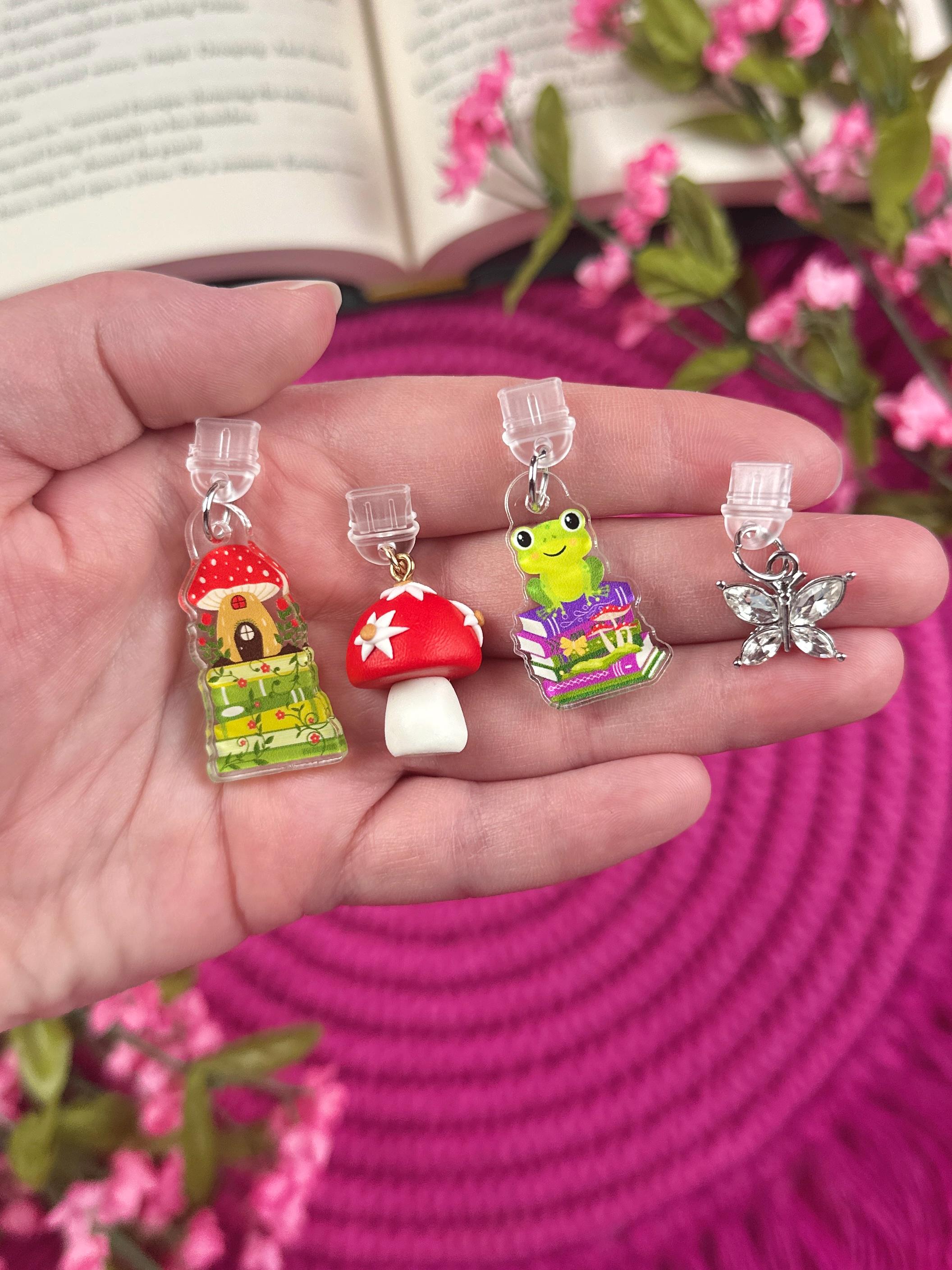 Frog Book Stack Kindle Charm, USB Phone Charm, Cottagecore Kindle ...