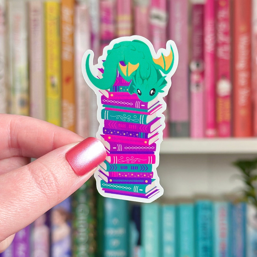 Book Dragon Vinyl Sticker, Booktok Gift for Fantasy Reader, Bookish ...
