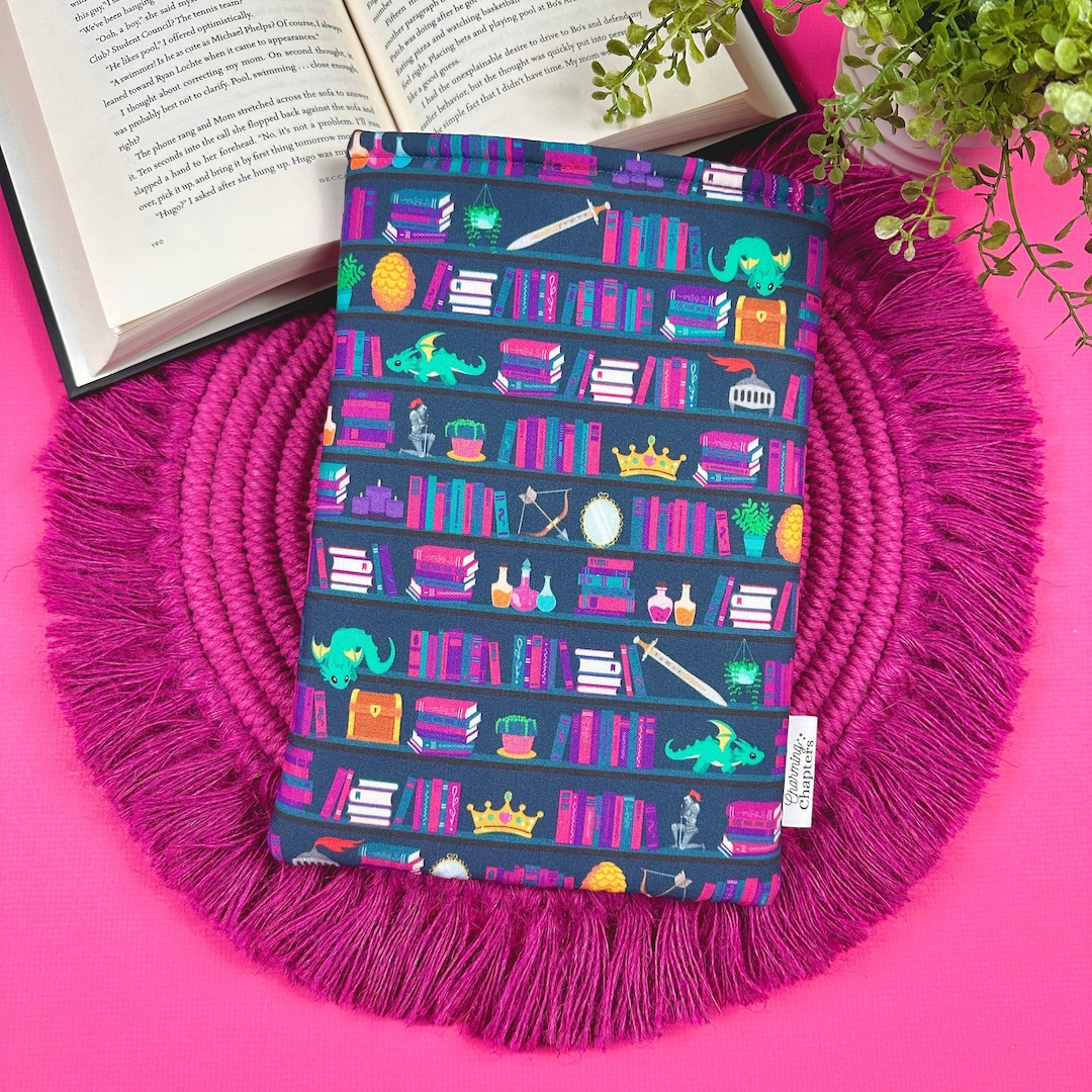 Fantasy Shelves Book Cover, Bookish Gift for Her, Teal Dragon Kindle ...