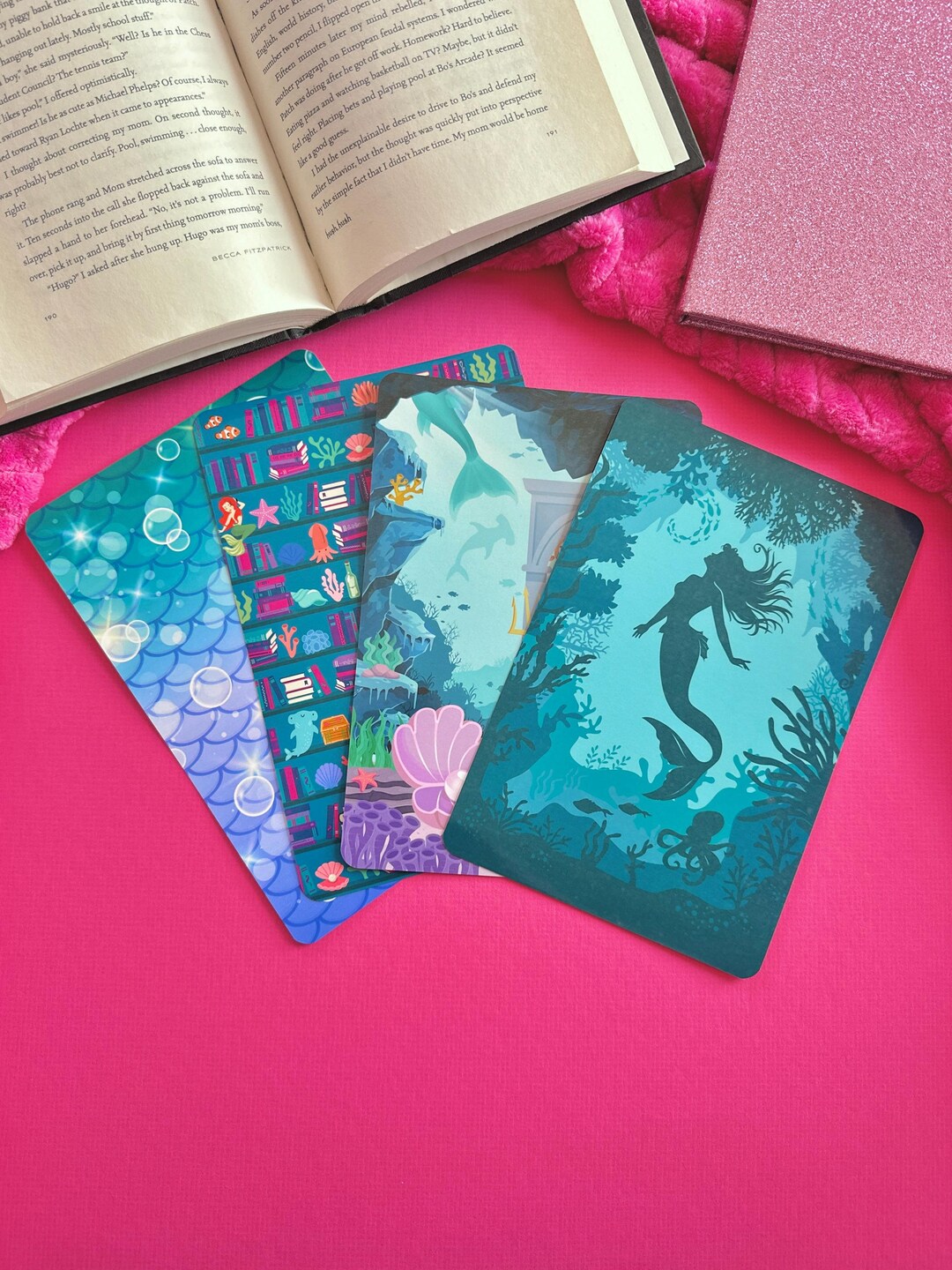 Under the Sea Kindle Insert for Clear Case, Blue & Purple Kobo Reading ...