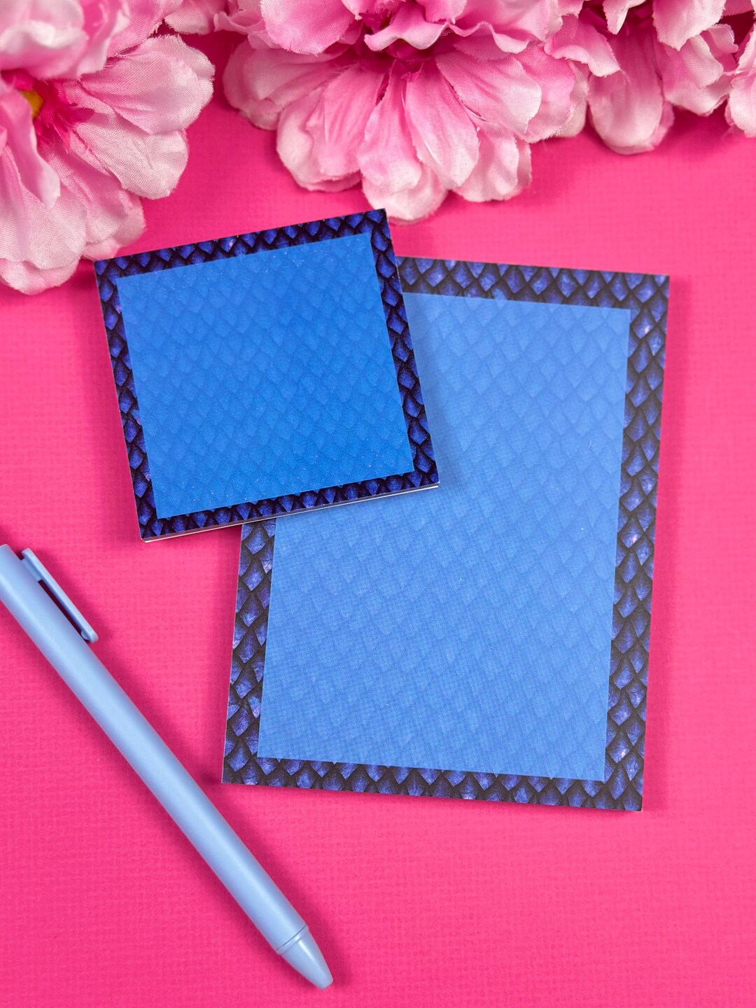 Blue Dragon Scale Notepad & Sticky Notes, Fantasy Stationary for ...