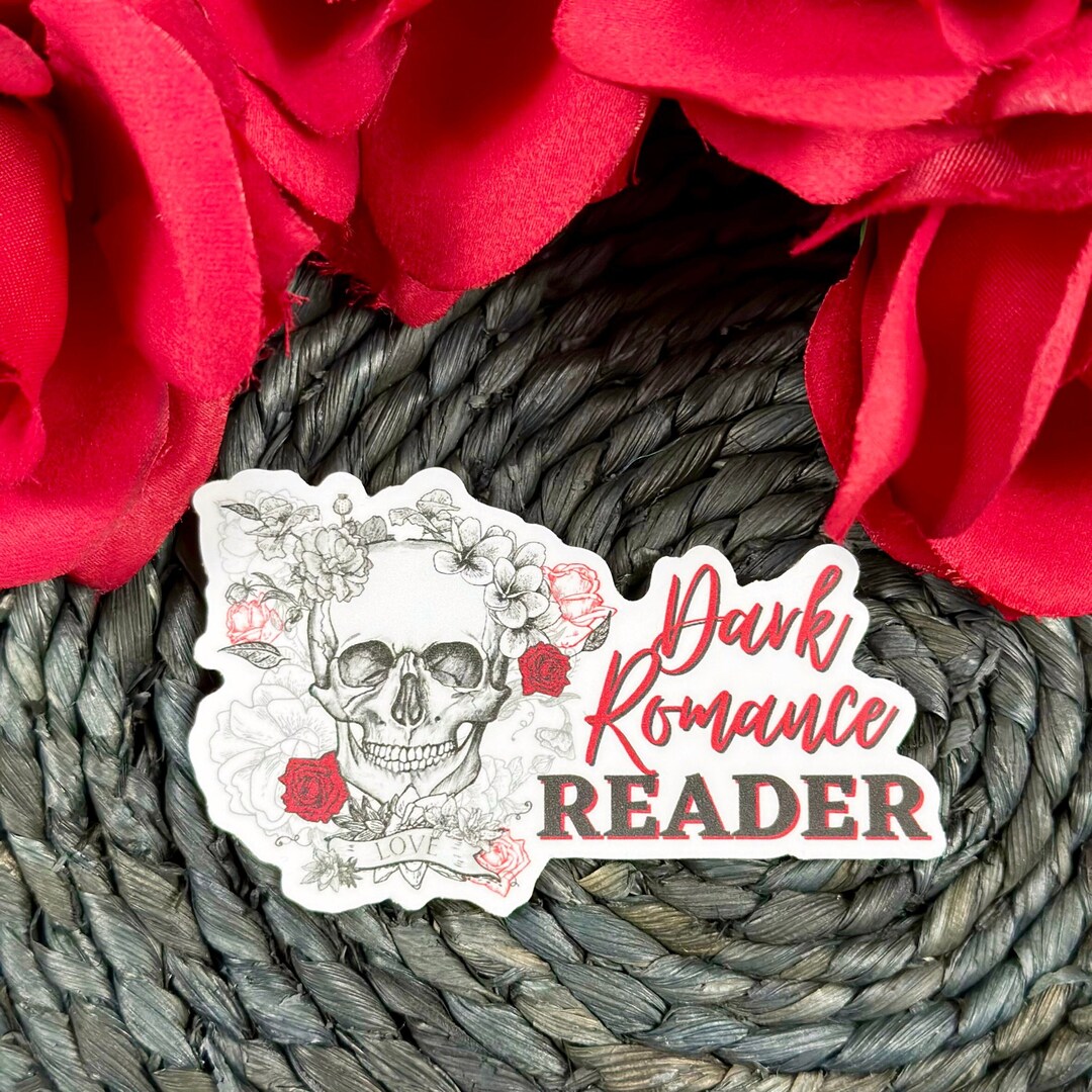 Dark Romance Reader Vinyl Sticker, Book Club Gift, Gothic Smut Laptop ...