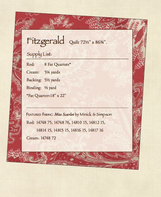 Fitzgerald Quilt Pattern by Minick and Simpson - Etsy