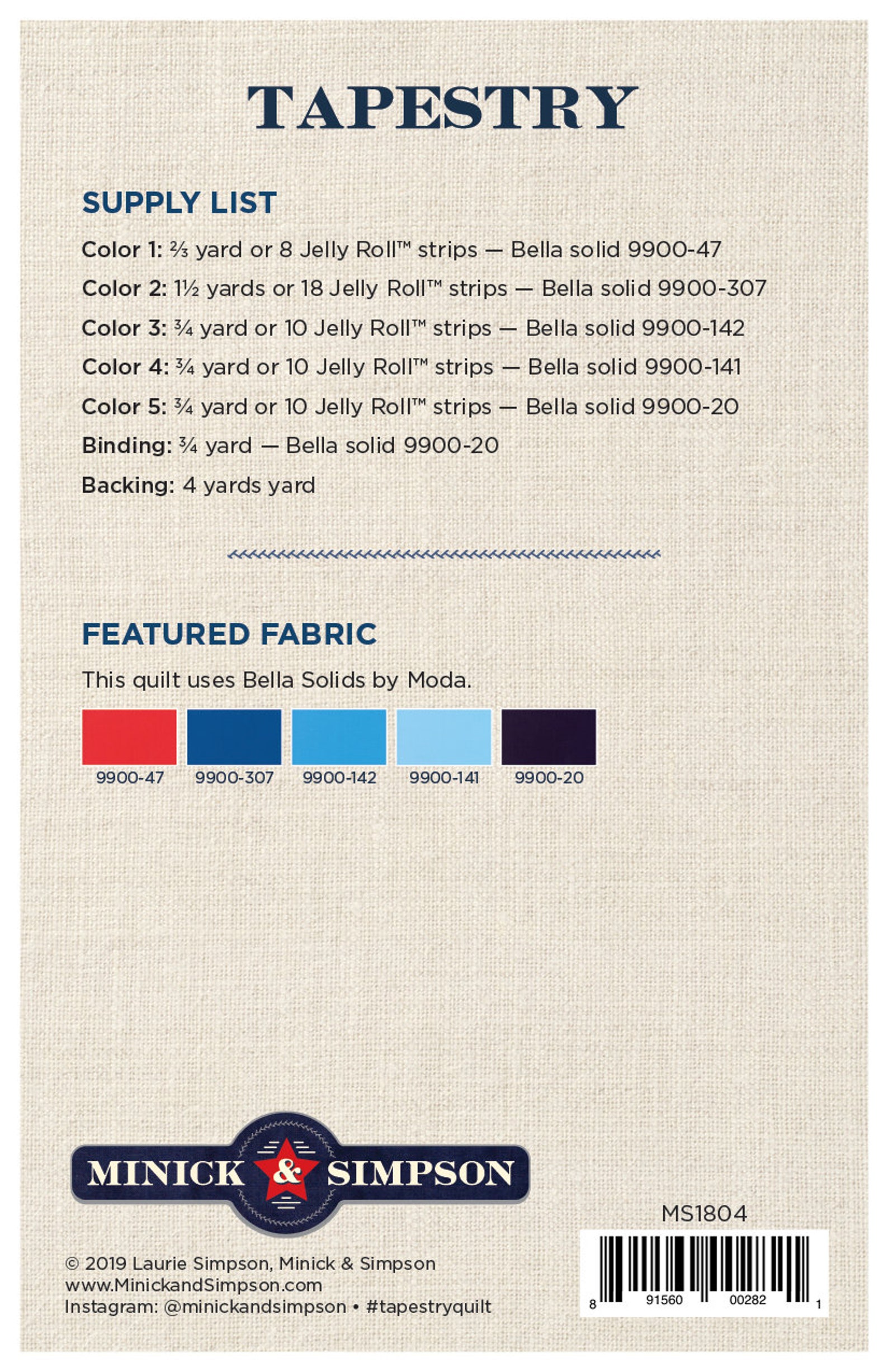 Tapestry Quilt Pattern - Minick and Simpson - DOWNLOAD - Etsy