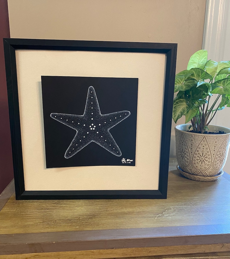 Spotted Starfish - Pointillism Drawing (original) - Etsy