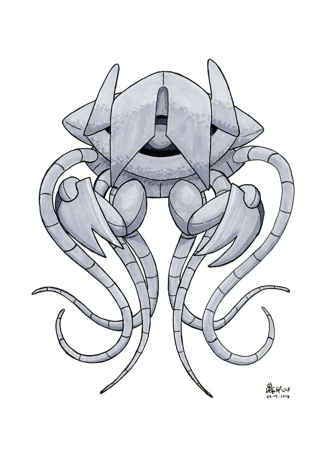 Tentacle Crab Probe Droid - Drawing (original) - Etsy