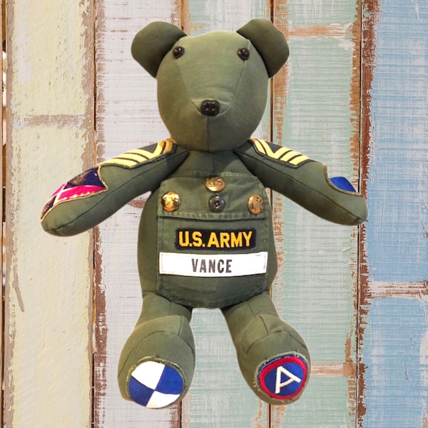 Military Uniform Memory Bear - Etsy