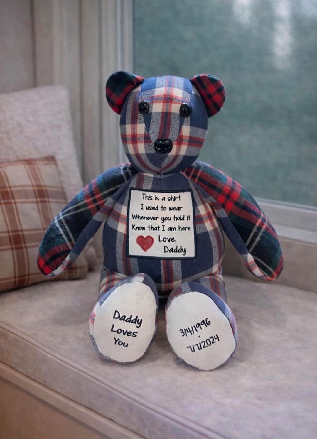 Memory Bear Made From Loved Ones Clothes. Bereavement Bears Made From ...