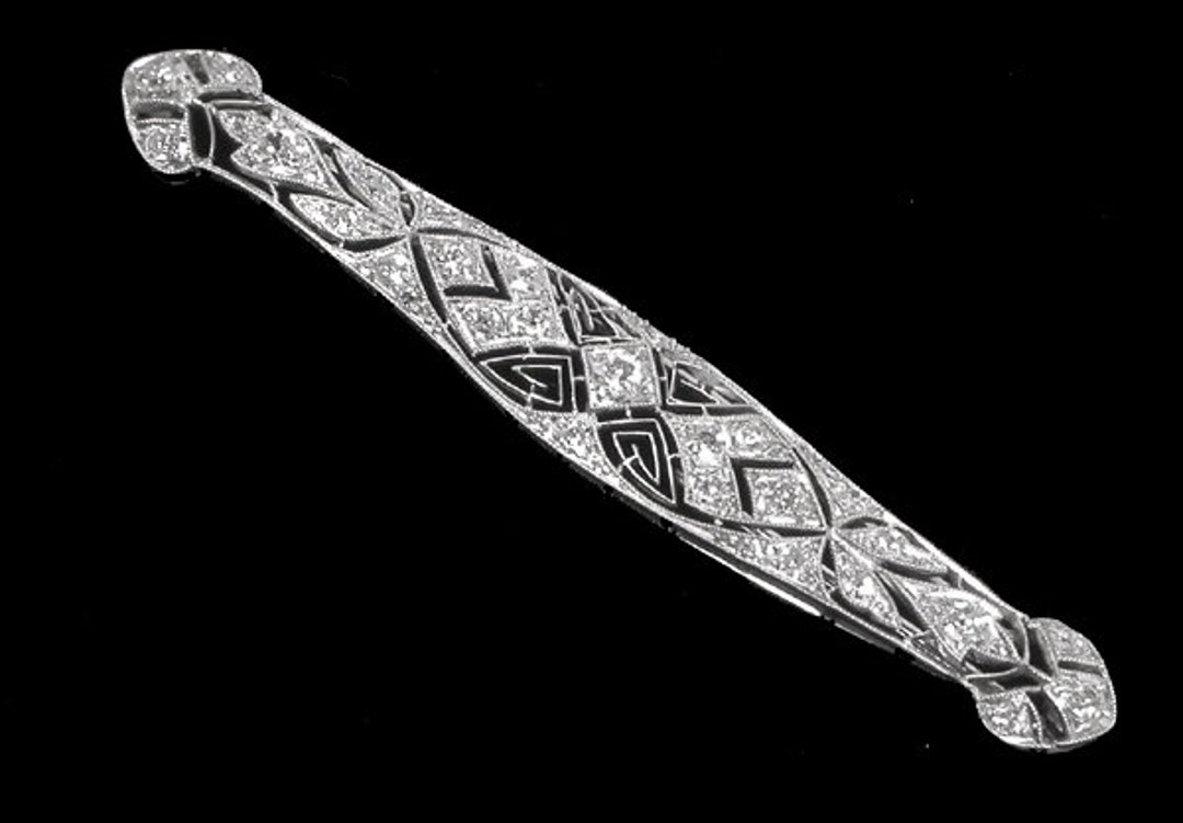 Art Deco 1.10ct Old Mine Diamond Platinum Pin - Etsy