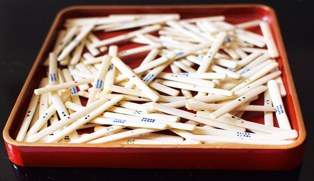 Vintage Mah Jong Counter Scoring Sticks Hand Painted Bone 120 Count - Etsy
