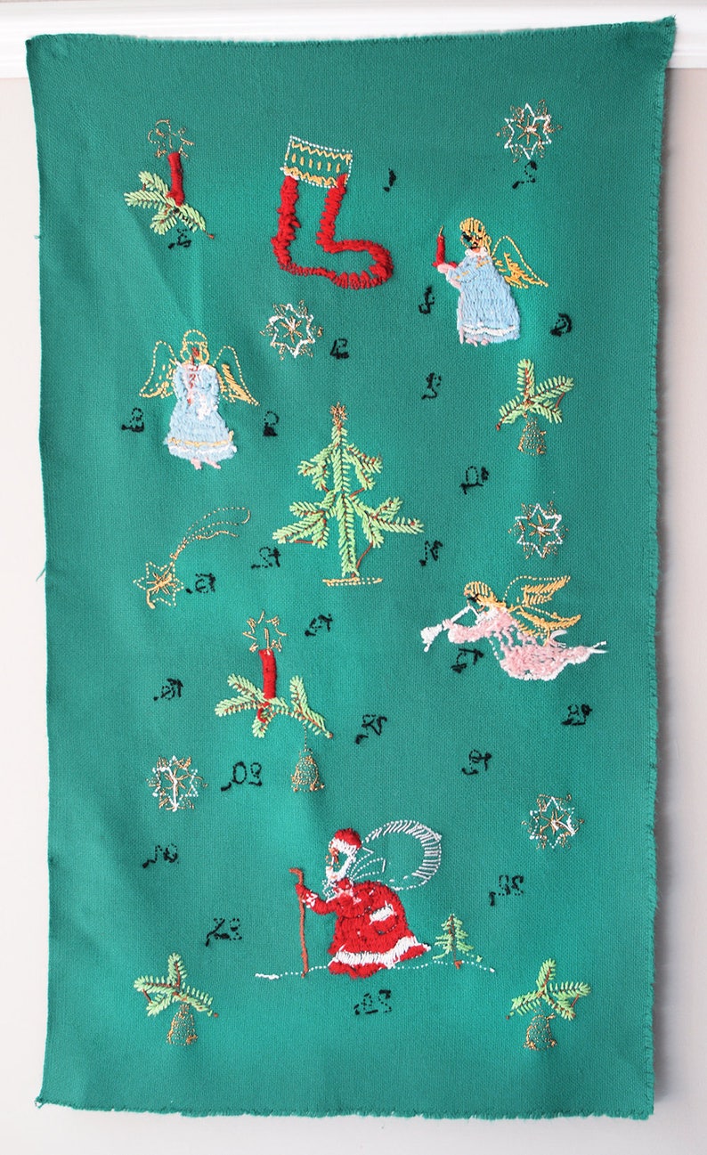 Vintage Christmas Advent Calendar Embroidery Kit Nearly - Etsy