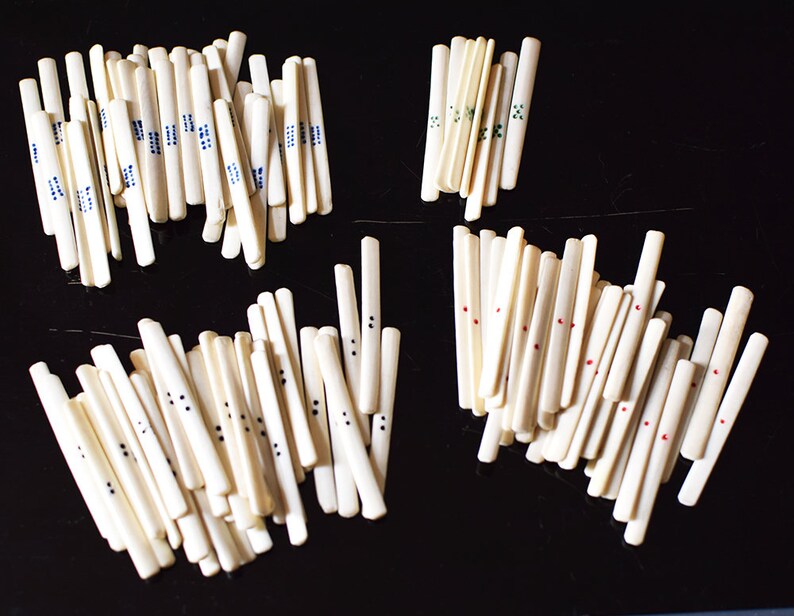 Vintage Mah Jong Counter Scoring Sticks Hand Painted Bone 120 - Etsy ...