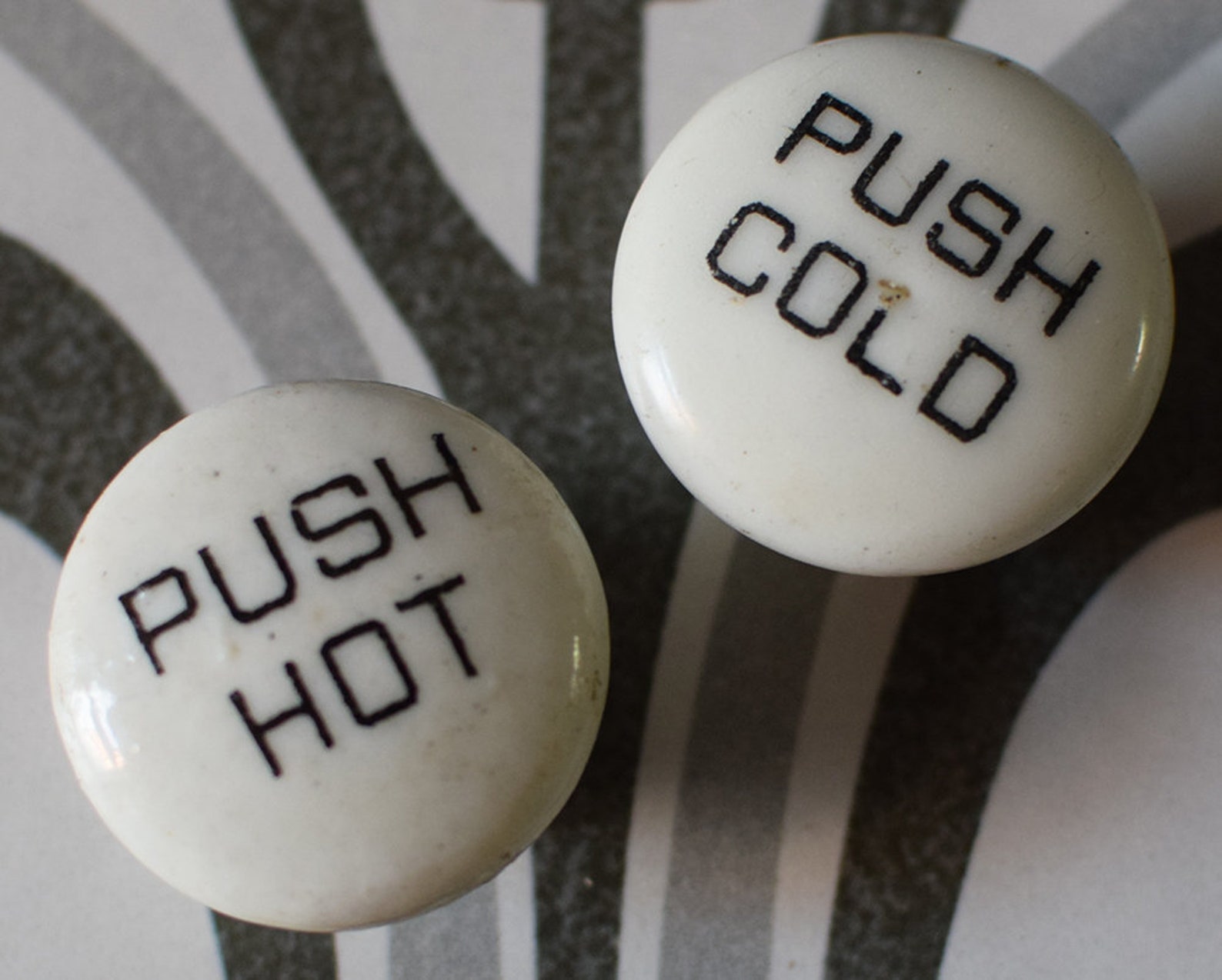 Vintage Hot and Cold Tap Indicators Antique Victorian Edwardian ...