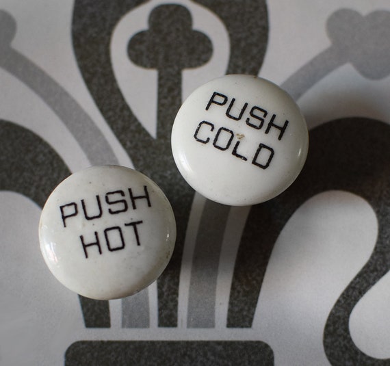 Vintage Hot and Cold Tap Indicators Antique Victorian | Etsy