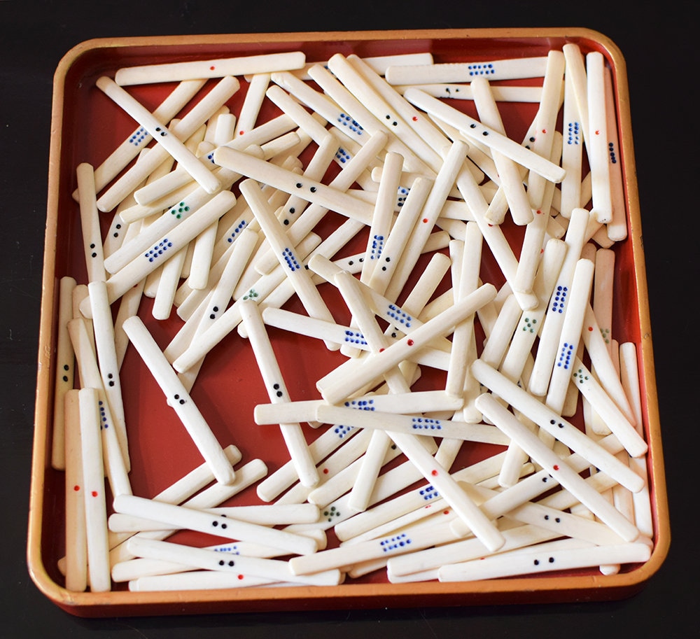 Vintage Mah Jong Counter Scoring Sticks Hand Painted Bone 120 Count - Etsy