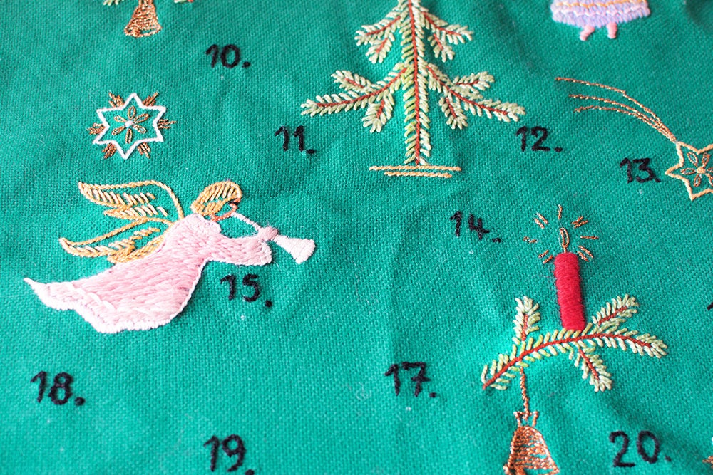Vintage Christmas Advent Calendar Embroidery Kit Nearly - Etsy