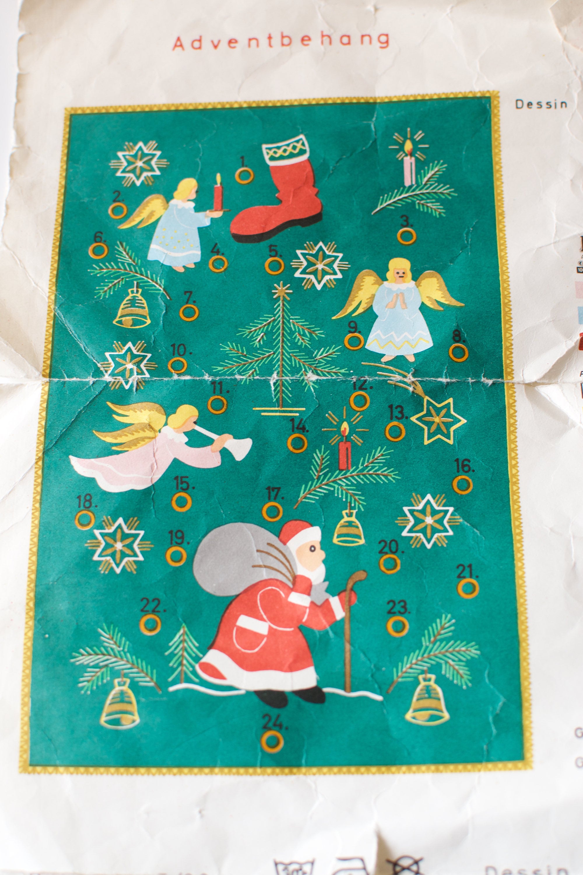 Vintage Christmas Advent Calendar Embroidery Kit Nearly - Etsy