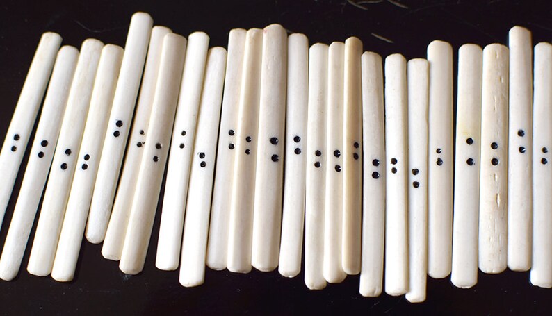 Vintage Mah Jong Counter Scoring Sticks Hand Painted Bone 120 Count ...