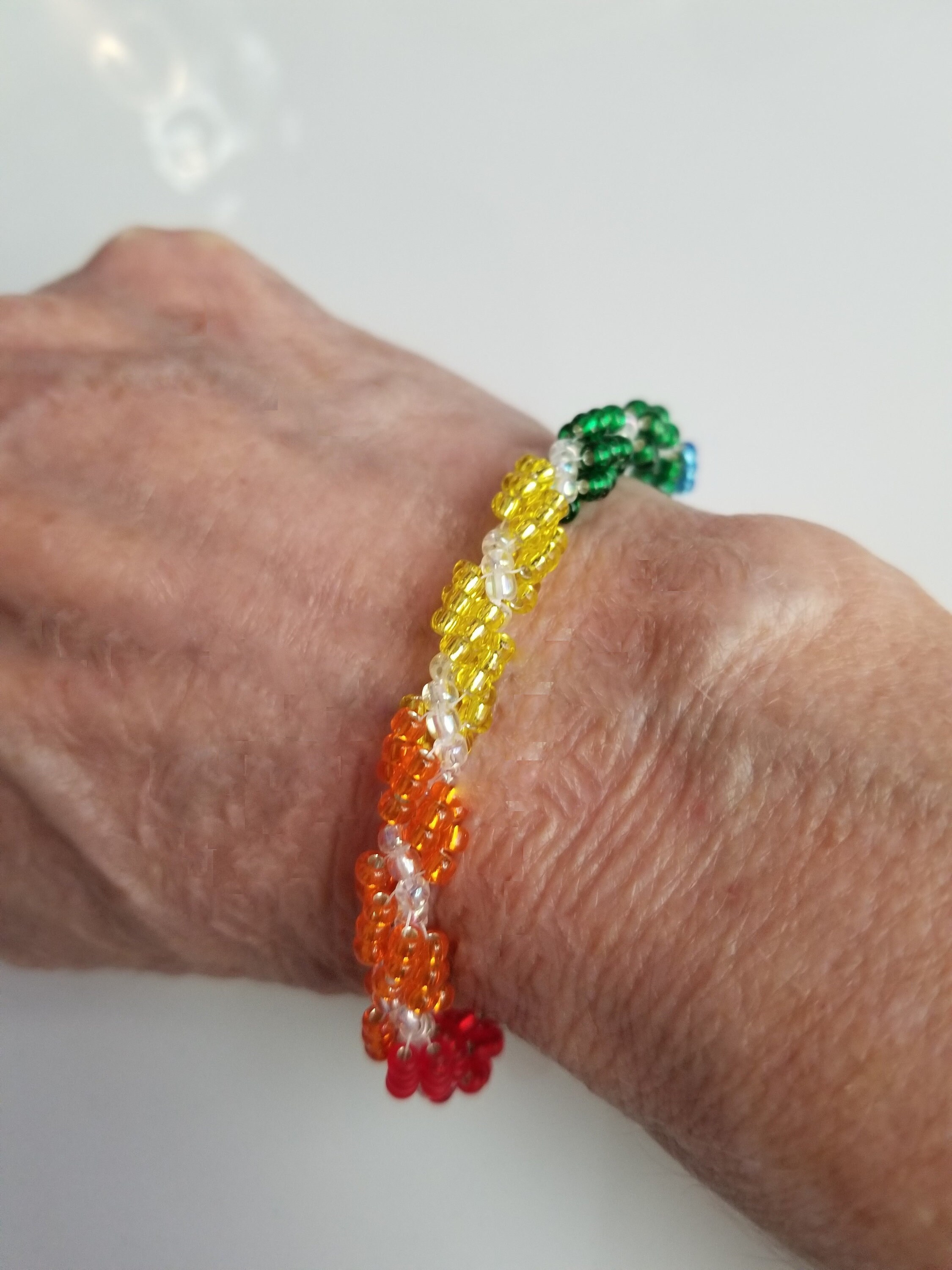 Beaded Rope Bracelet / Spiral Rope Bracelet Rainbow Colors - Etsy.de