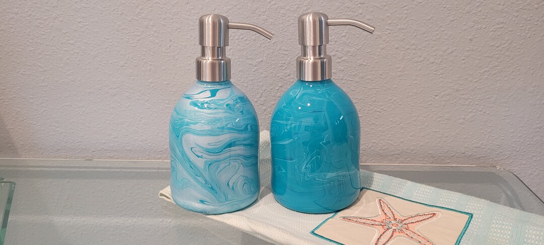 Aqua/turquoise/teal Blend Soap Dispensers Lotion Bottle Hand - Etsy