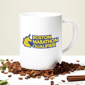 Boston Marathon Qualifier Running Sticker, Blue and Yellow Marathon ...