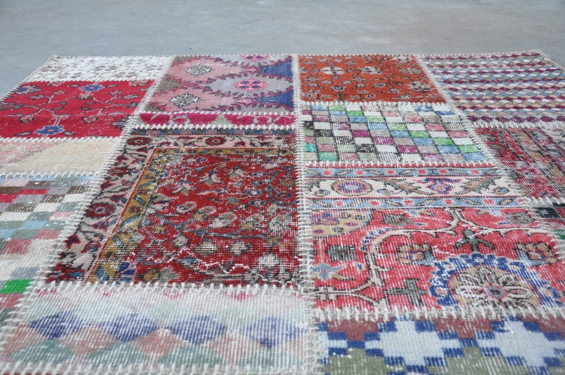 5.2x7.5 Turkish Patchwork Rug Decorative Handmade Patchwork - Etsy