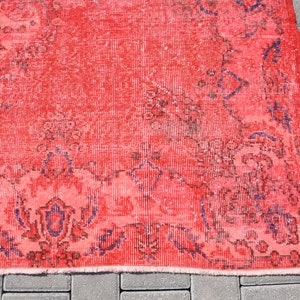 6x10 Turkish Rug / Oushak Boho Decor Turkey Red Carpet for Living Room ...