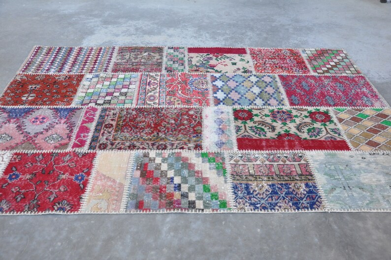 5.2x7.5 Turkish Patchwork Rug Decorative Handmade Patchwork | Etsy