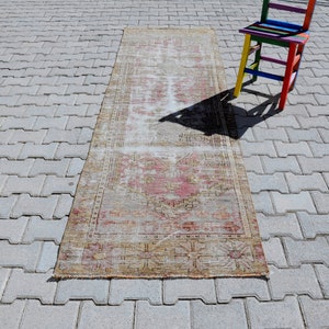 3x9 Pale Turkey Runner / Oushak Rug / Corridor Kitchen Runner / Vintage ...