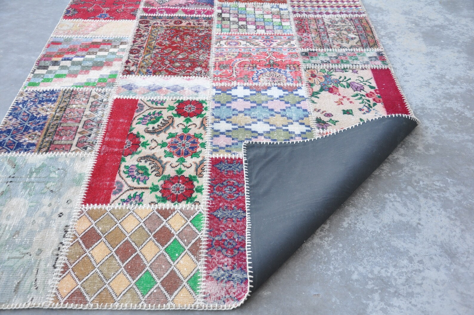 5.2x7.5 Turkish Patchwork Rug Decorative Handmade Patchwork | Etsy