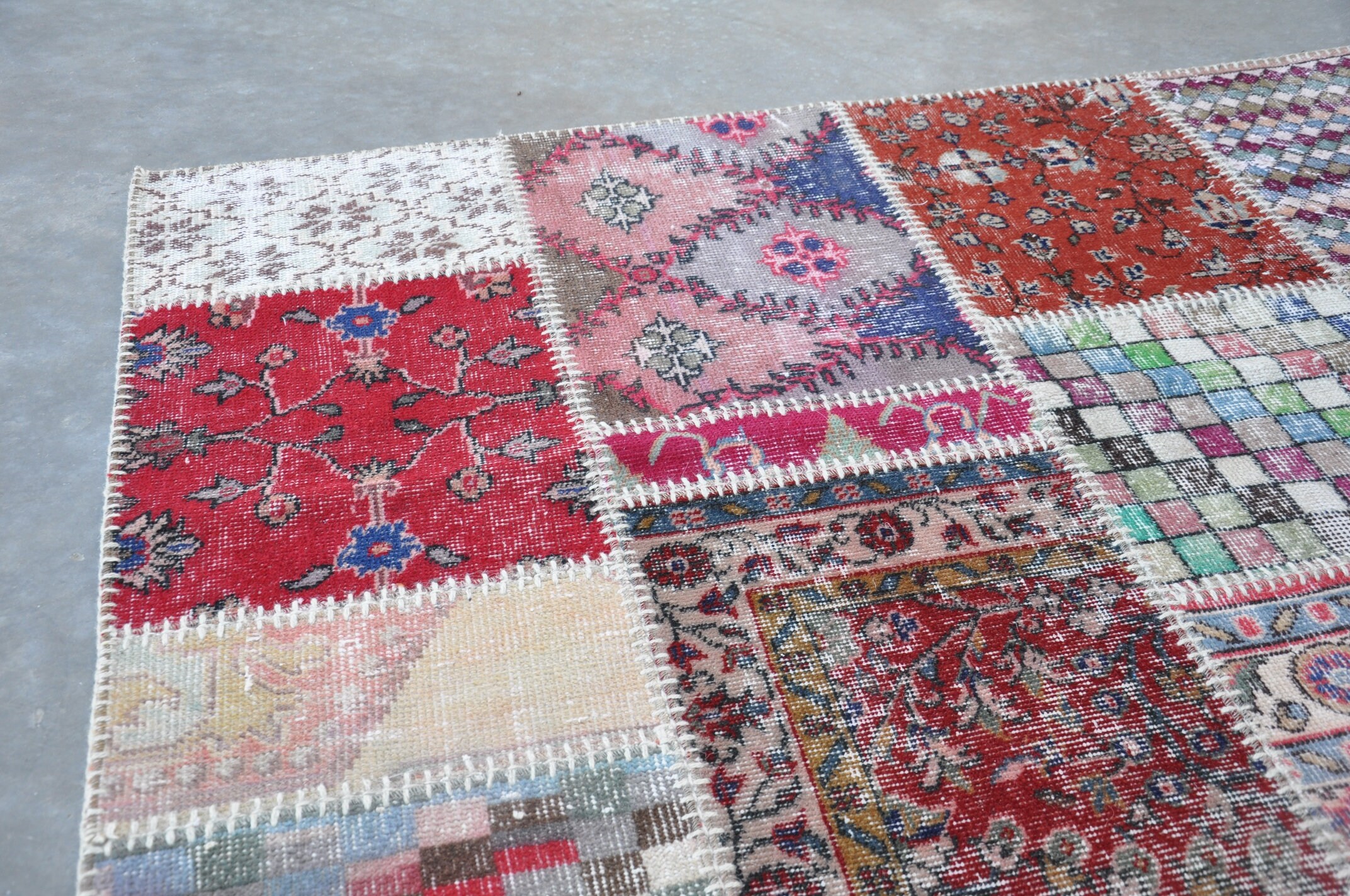 5.2x7.5 Turkish Patchwork Rug Decorative Handmade Patchwork | Etsy