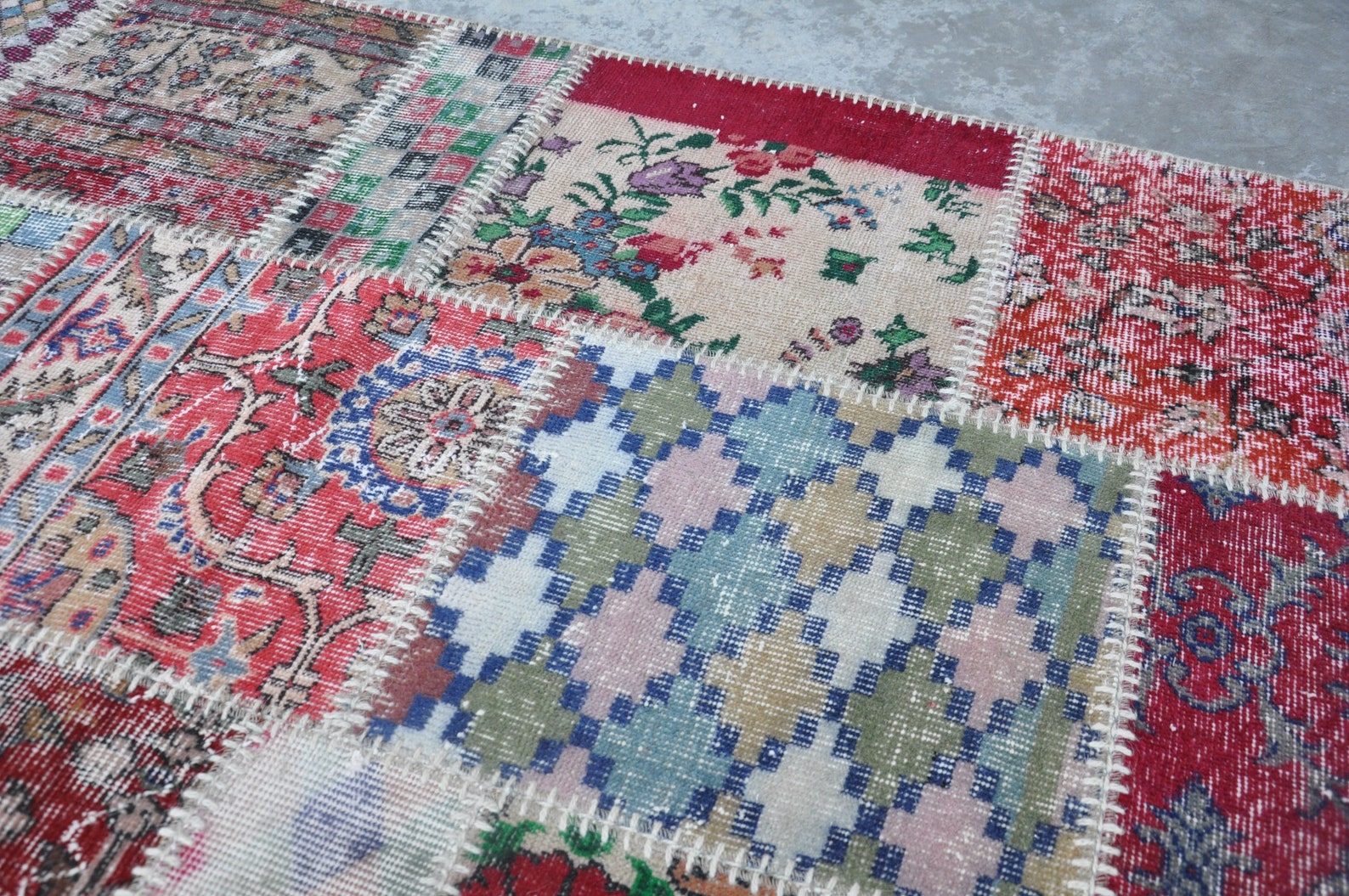 5.2x7.5 Turkish Patchwork Rug Decorative Handmade Patchwork | Etsy