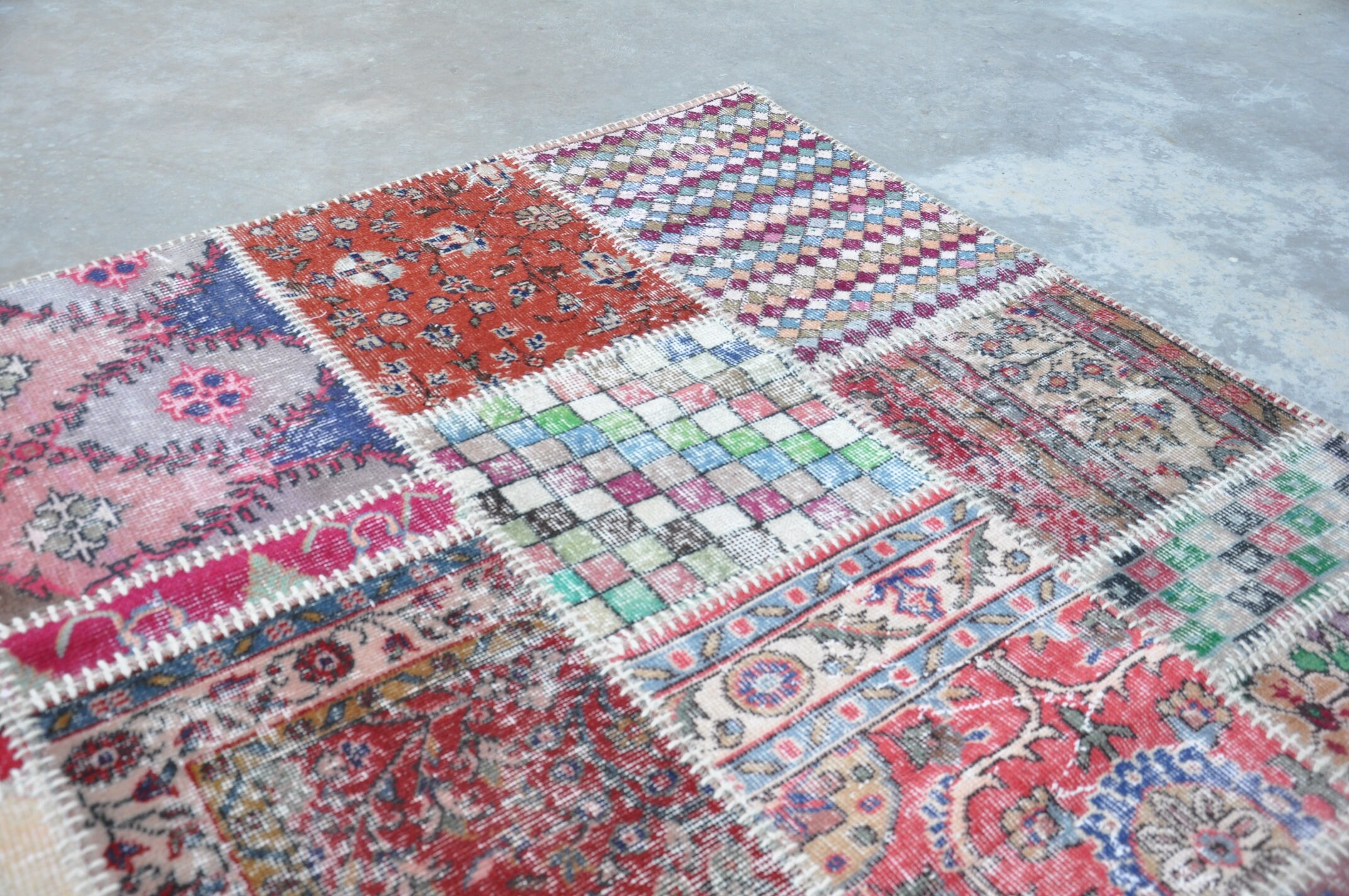 5.2x7.5 Turkish Patchwork Rug Decorative Handmade Patchwork | Etsy