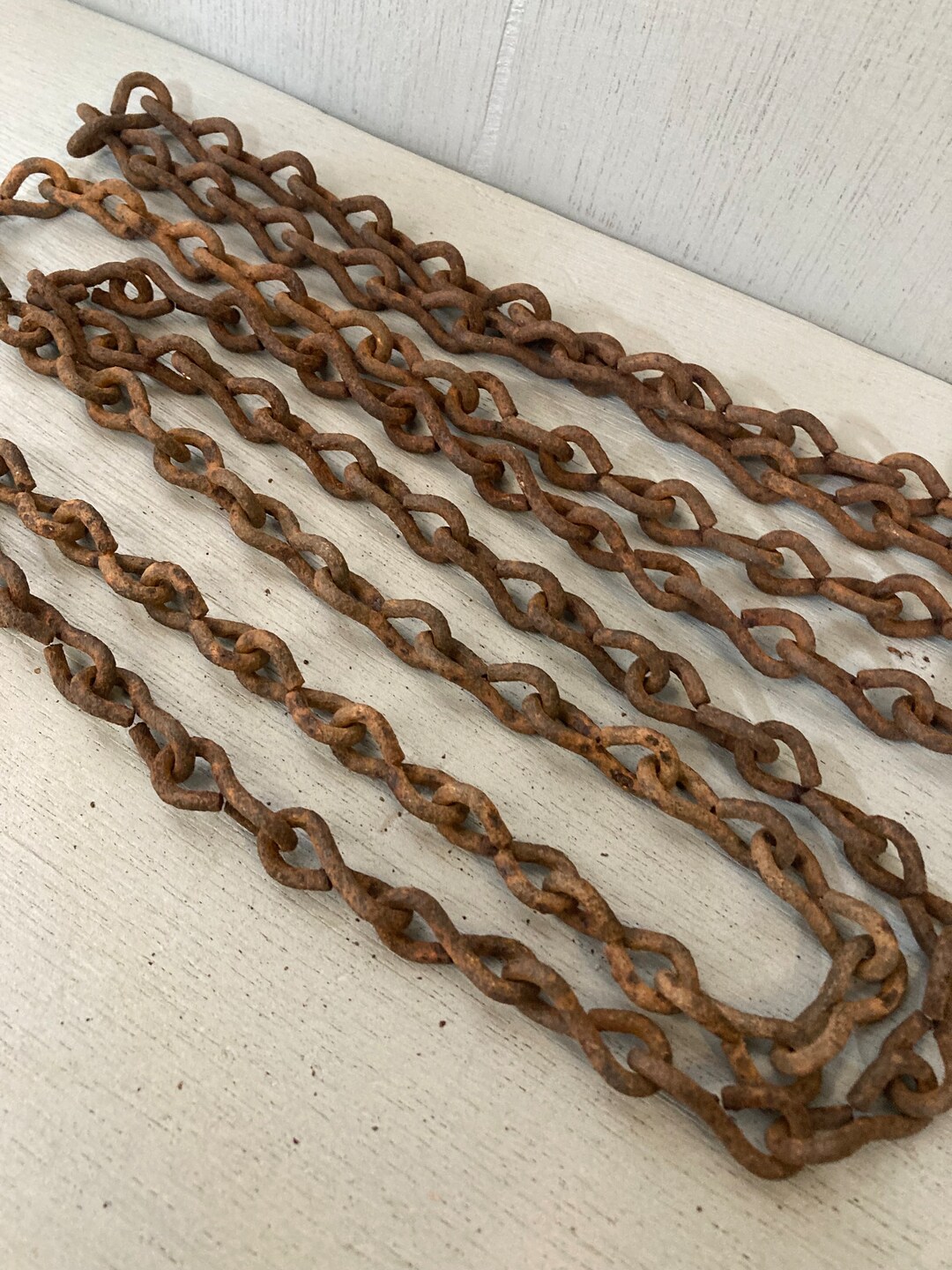 Long Rusty Metal Chain Assemblage Art Supply Supply Steampunk Rustic ...