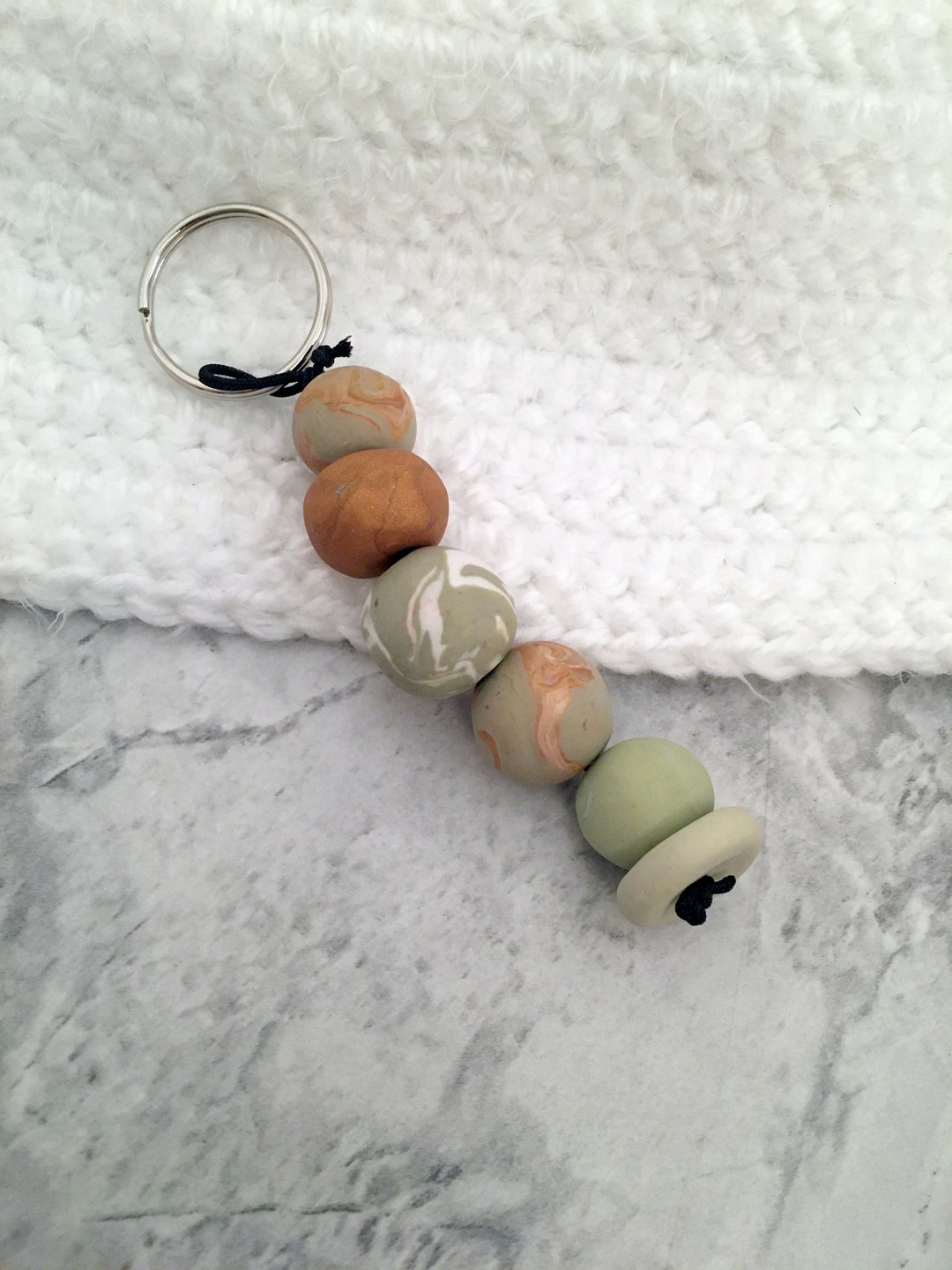 Handmade Clay Bead Key Chain - Etsy