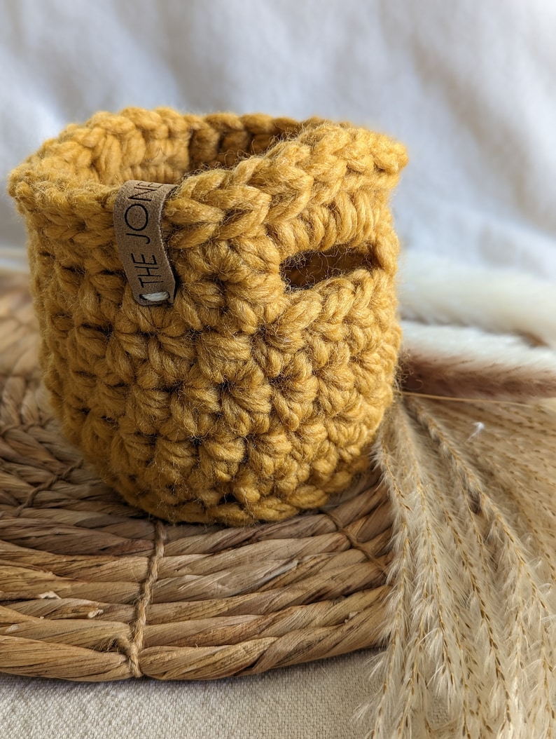 Handmade Wool Blend Basket: Boho Home Decor - Etsy