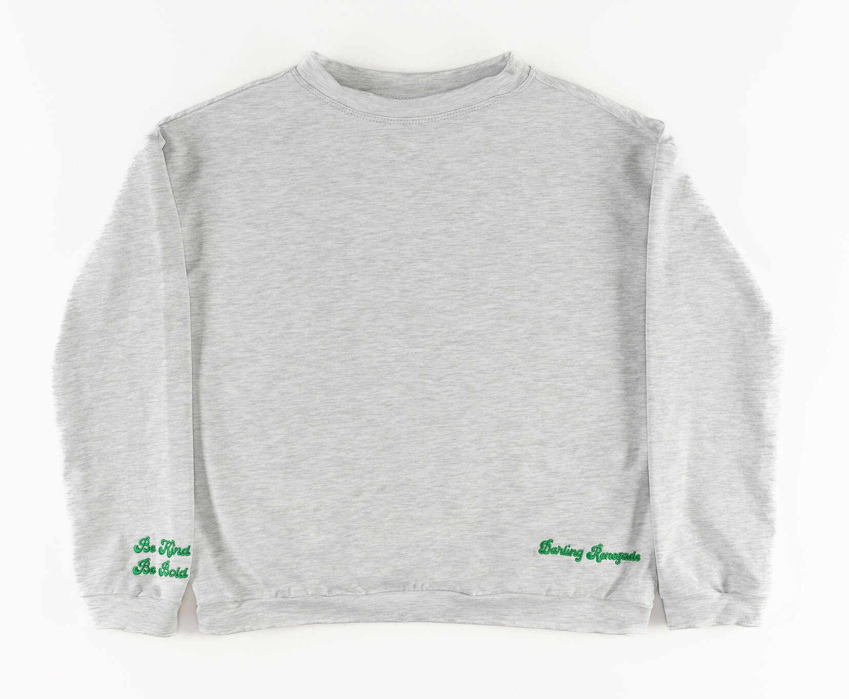 Girls Crewneck Sweatshirt With Embroidery, Gray, Girl Sizes 6-14, Girls ...