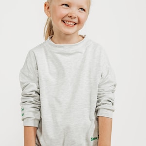 Girls Crewneck Sweatshirt With Embroidery, Gray, Girl Sizes 6-14, Girls ...